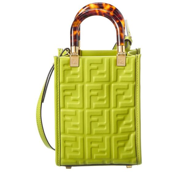 Fendi | Bags | Fendi Sunshine Mini Leather Tote Green | Poshmark